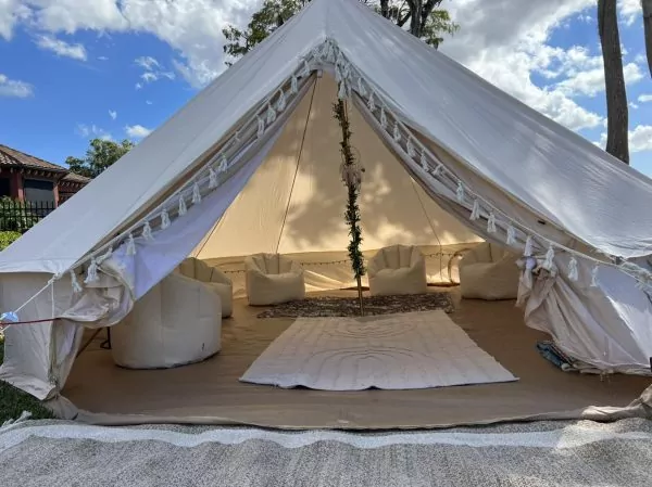 Boho White Chill Tent Party In Florida - Stylish & Relaxed